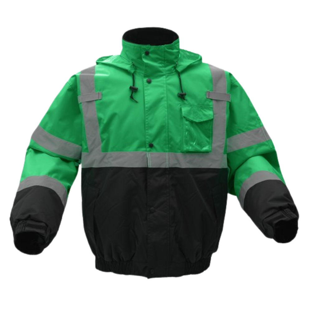 GSS 8016 Green Reflective Bomber Jacket | Hi-Viz.com