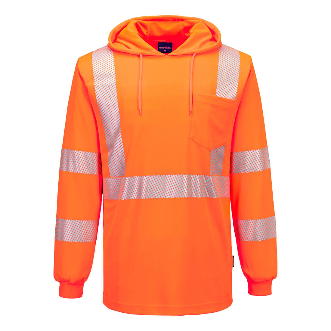 Portwest L042 Hi-Vis Lightweight Hooded T-Shirt L/S | Hi-Viz.com